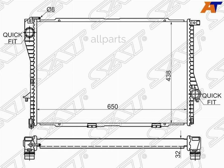 SAT SG-BW0007-96 Радиатор BMW 5-Series 95-04 / 7-Series 94-01