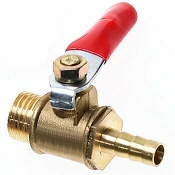 Кран шаровый латунный наружная резьба 1/2 дюйма х 8 мм Штуцер