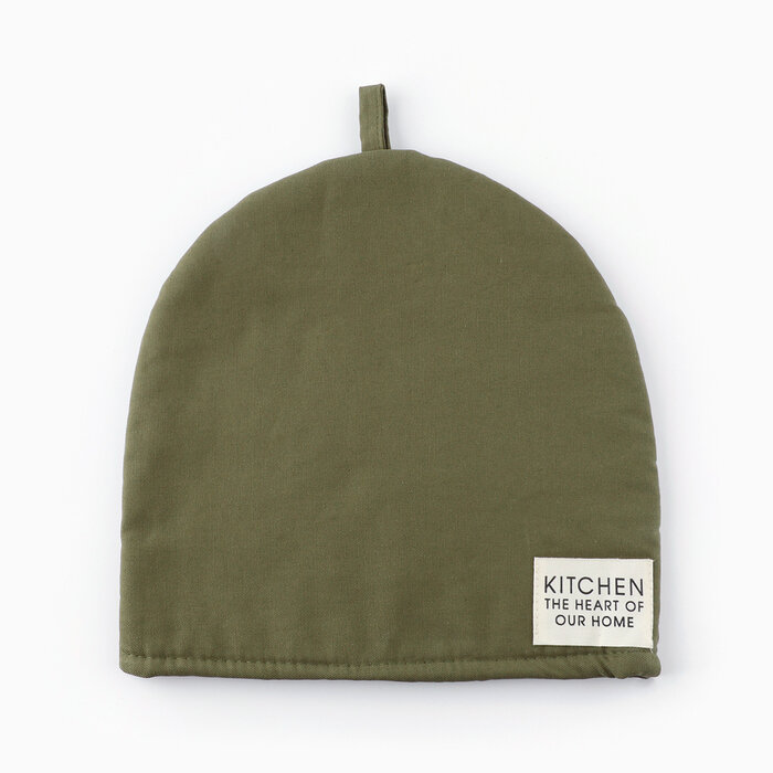 Грелка на чайник "Этель" Kitchen, цв. зелёный, 28х28 см, 100% хл, саржа 220 г/м2, 10398308