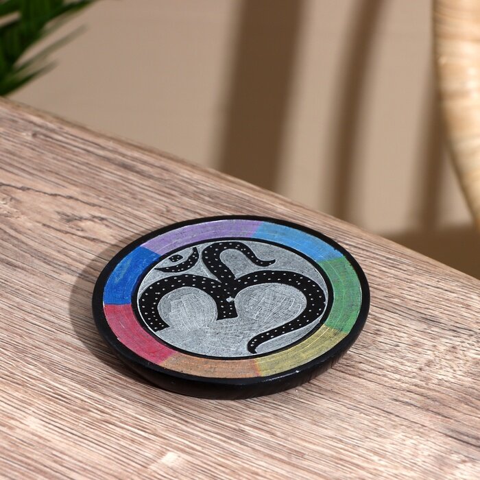 Подставка под благовония «Ом», 10 см, камень