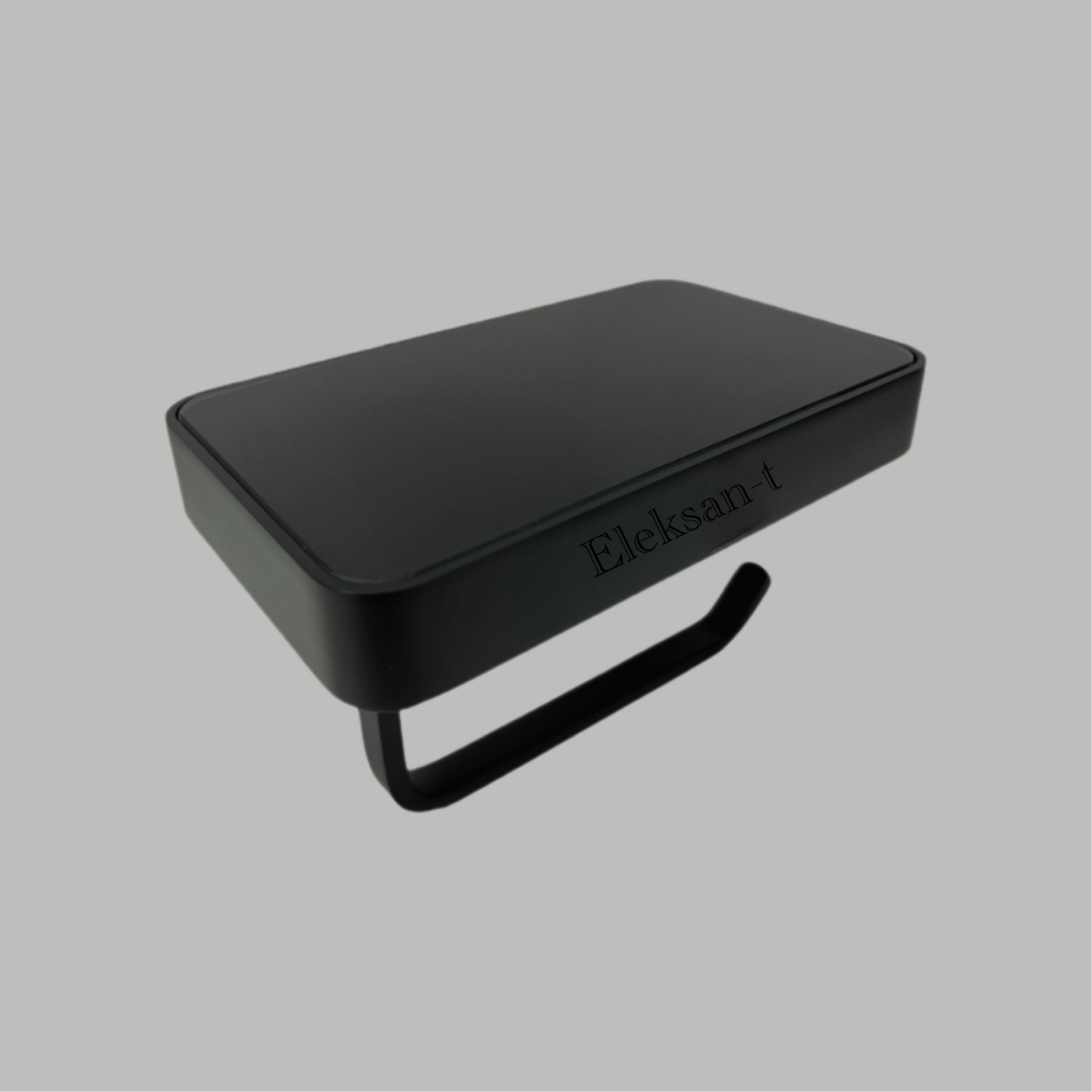 Настенный бумагодержатель с полкой со стеклом KERN 9517 черный