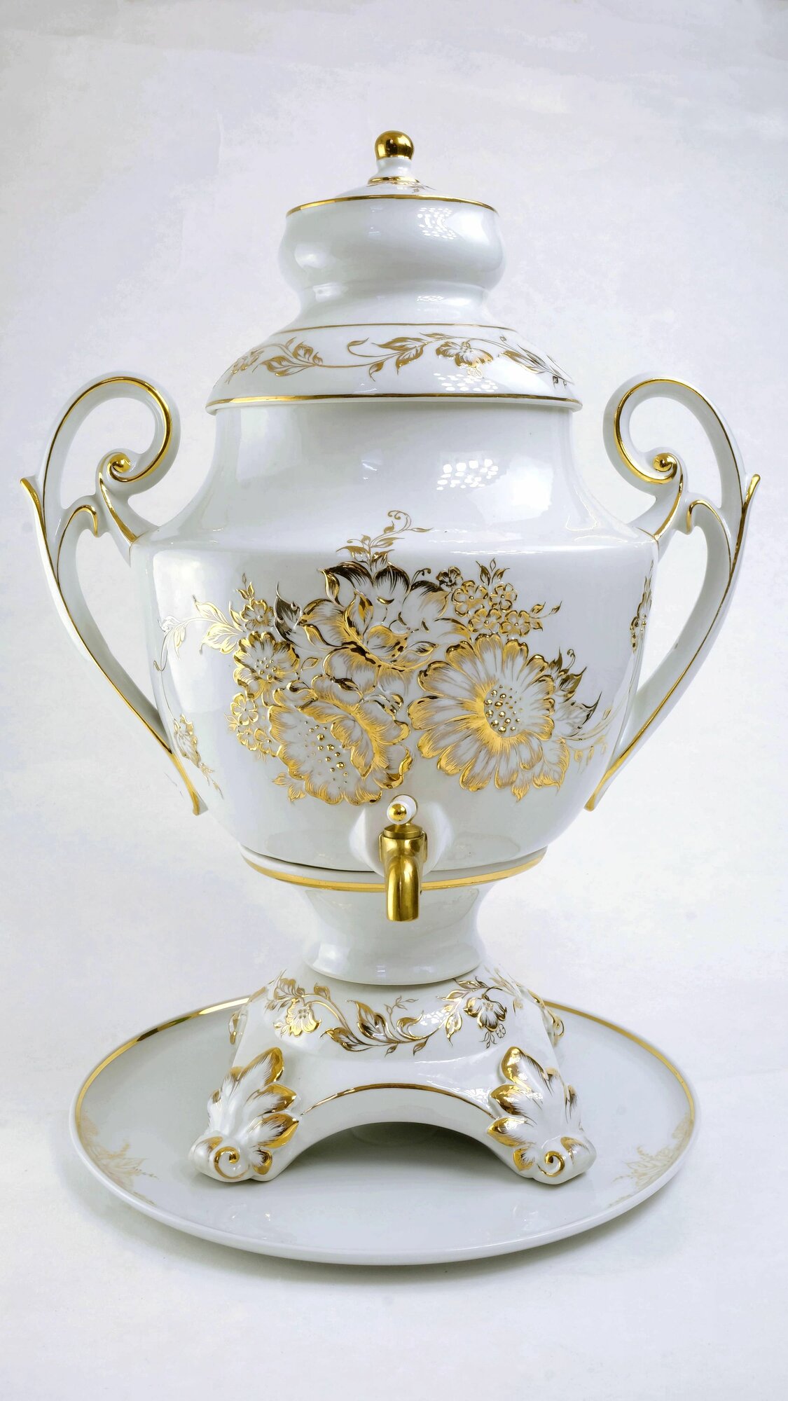 Самовар "Чай вдвоем", комплект: самовар 4.5л, блюдо, чайник, сахарница