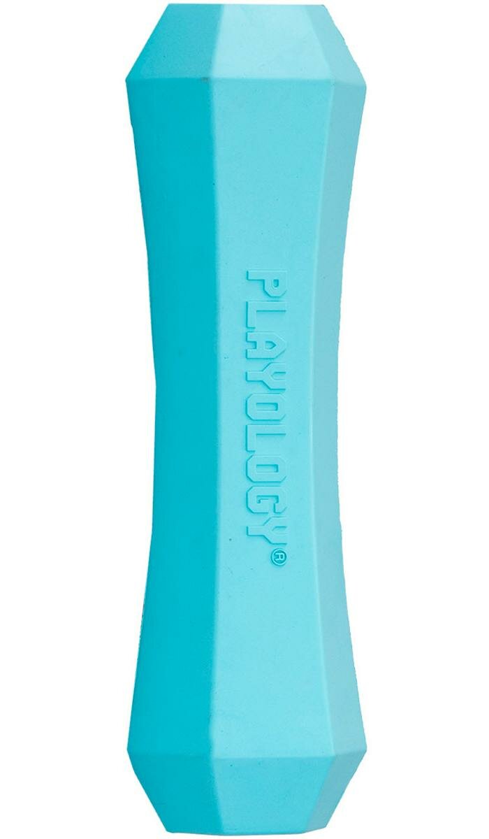 Игрушка для собак Playology Squeaky Chew Stick палочка хрустящая с аромат арахиса средняя голубаяNEW 1 шт