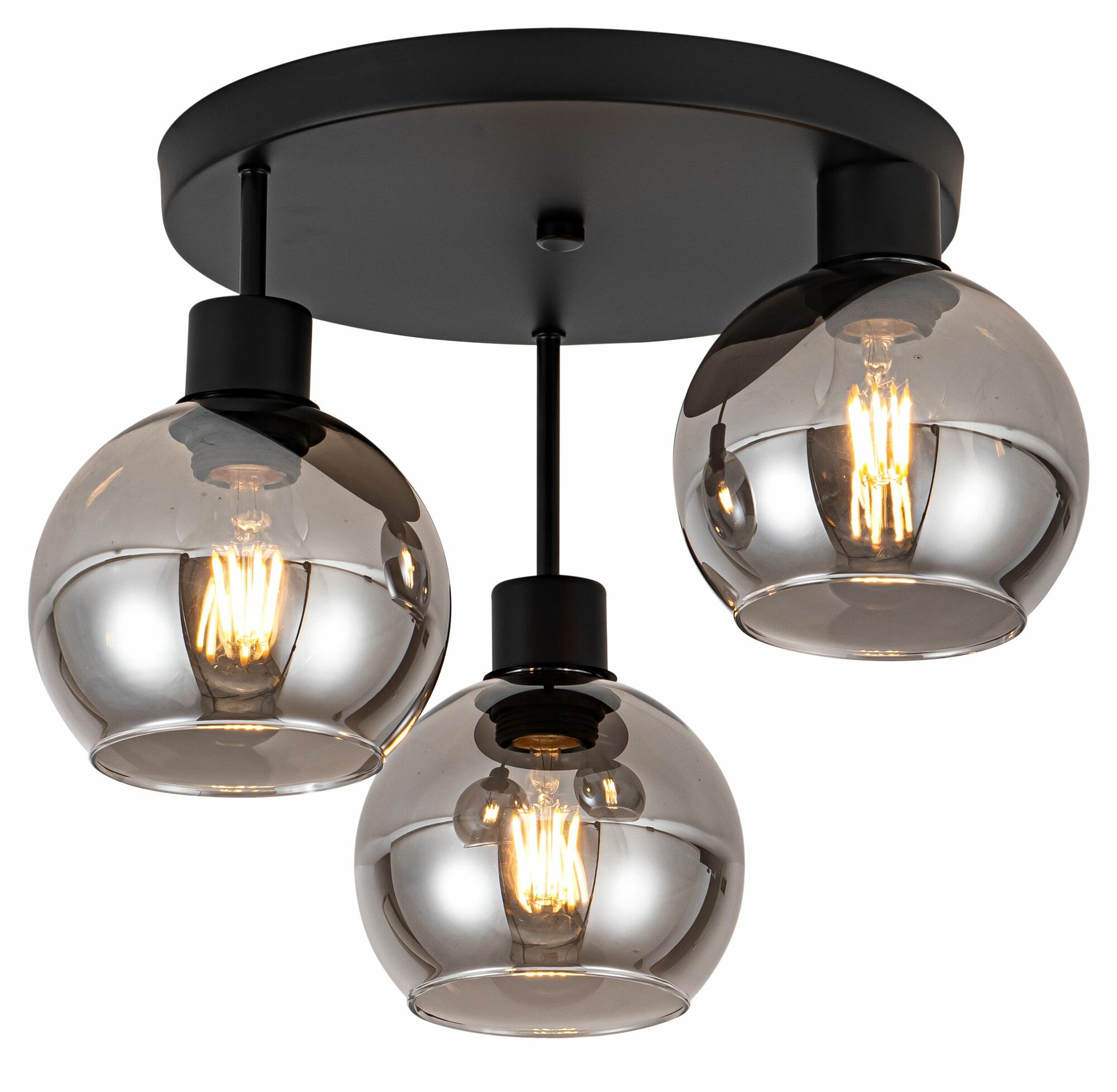 Люстра De Fran LP-4301 BK Е27 3*40Вт, черный с дымчатым стеклом, серия вега