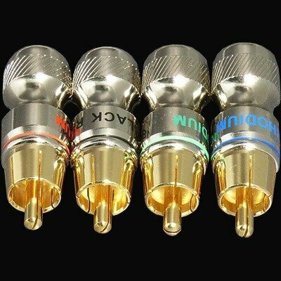 Разъем RCA (Папа) Black Rhodium Gold Plated Phono RCA 6mm Red