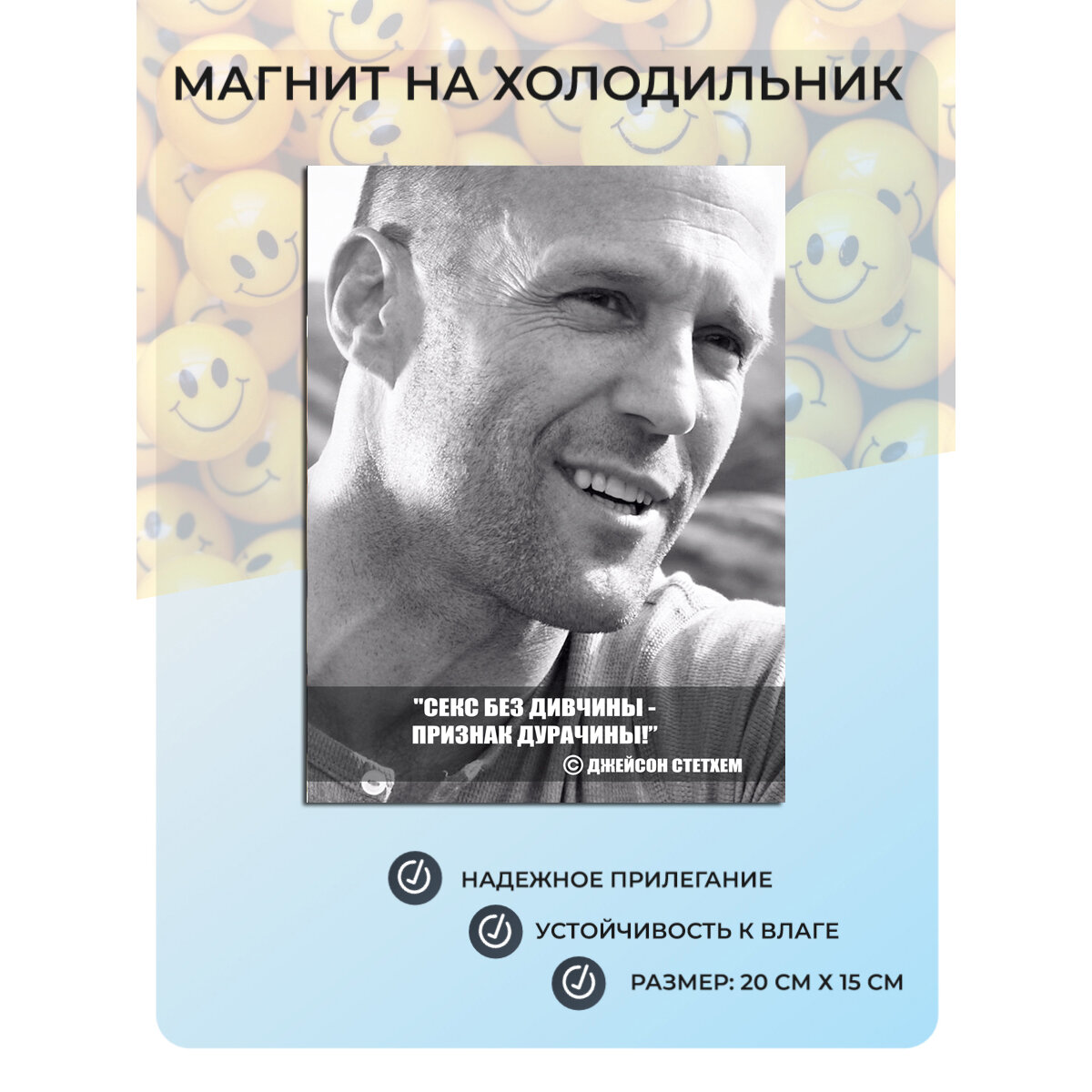 Магнит на холодильник Цитата Джейсона Стетхема №56 (20х15 см)