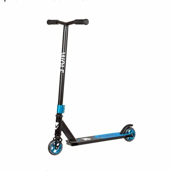 Самокат 100A. WOLF. BBL22 для детей NOVATRACK WOLF"30, черно-синий