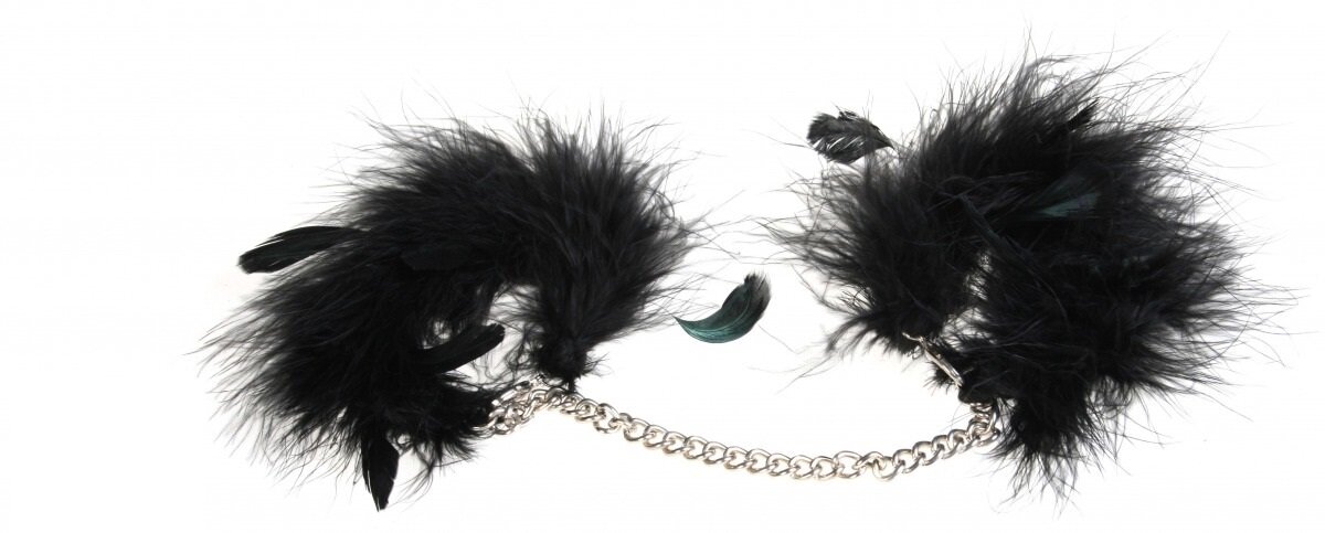 Перьевые наручники на цепочке Za Za Zu, bijoux-0030