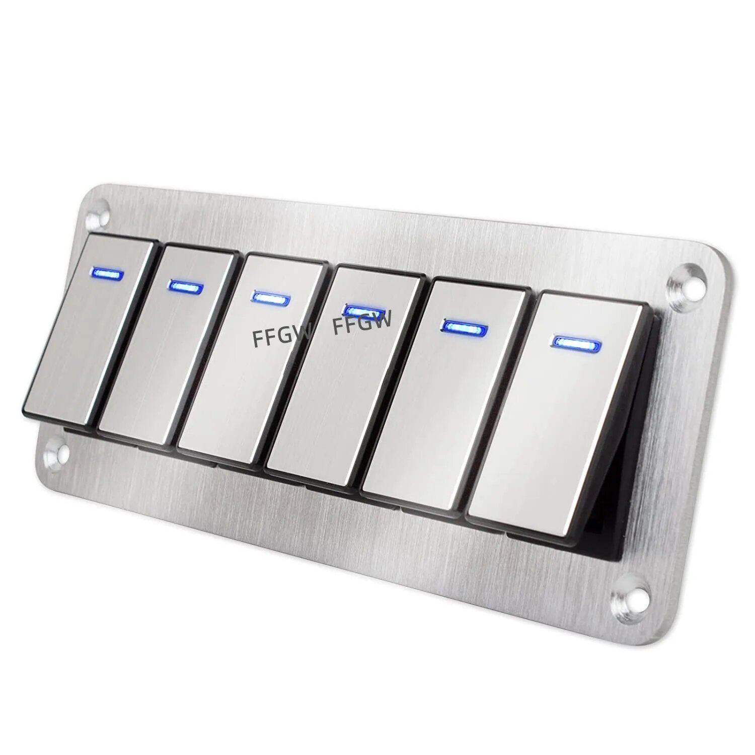 Металлическая панель перекидного переключателя 2-8 каналов, прочная Автомобильная D6 gang silver