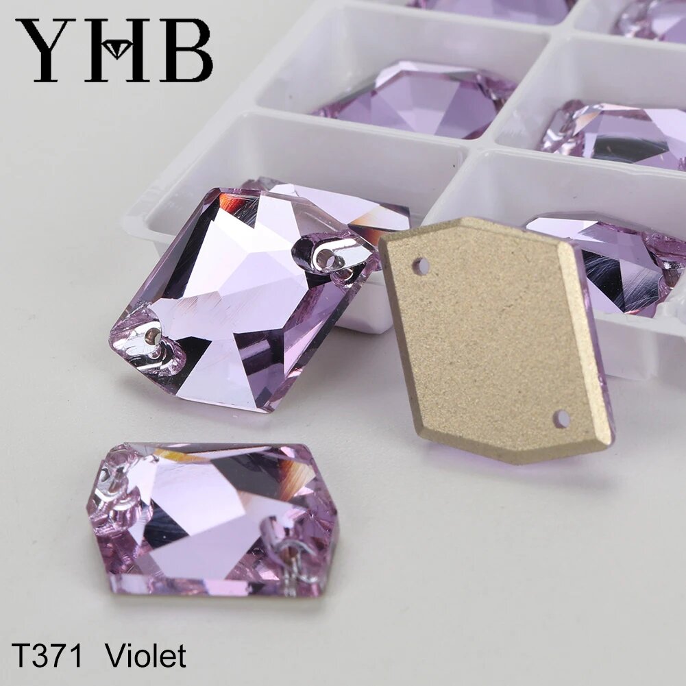 Стразы YHB космическое стекло кристалл AB лунный свет Фиолетовый, 24Pcs 13mm 17mm, T371 Violet