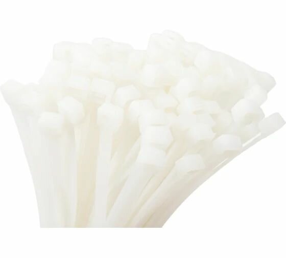 Стяжки нейлоновые ленточные хомуты Gigant 5x350 белый 100шт G/5/350/0