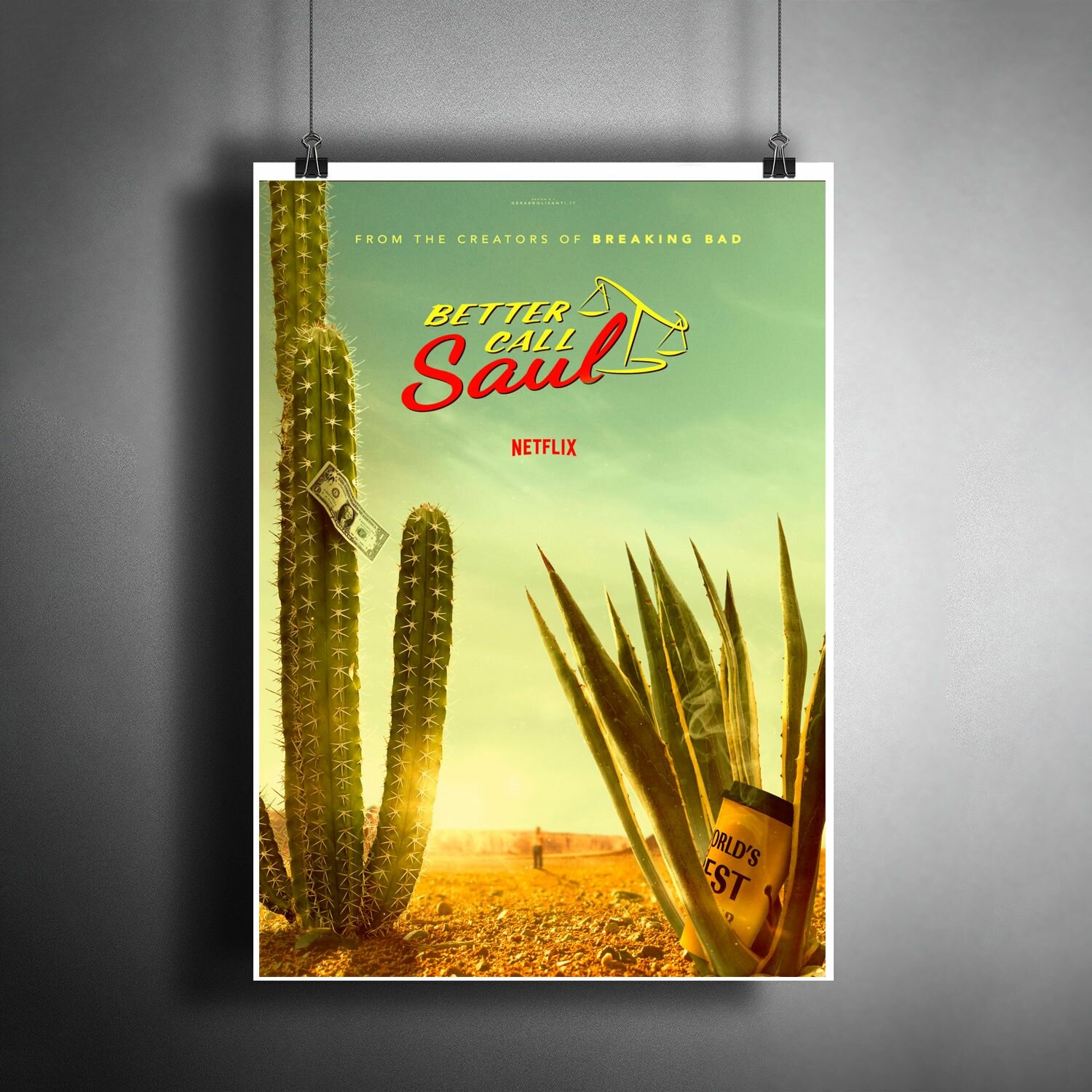 Постер плакат для интерьера "Сериал: Лучше звоните Солу. Better Call Saul" / Декор дома, офиса, комнаты, квартиры A3 (297 x 420 мм)