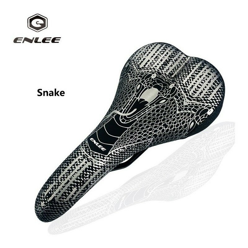 Седло велосипедное Enlee DS-20 Snake фитнесс/спорт, MTB, с принтом "змея", унисекс.