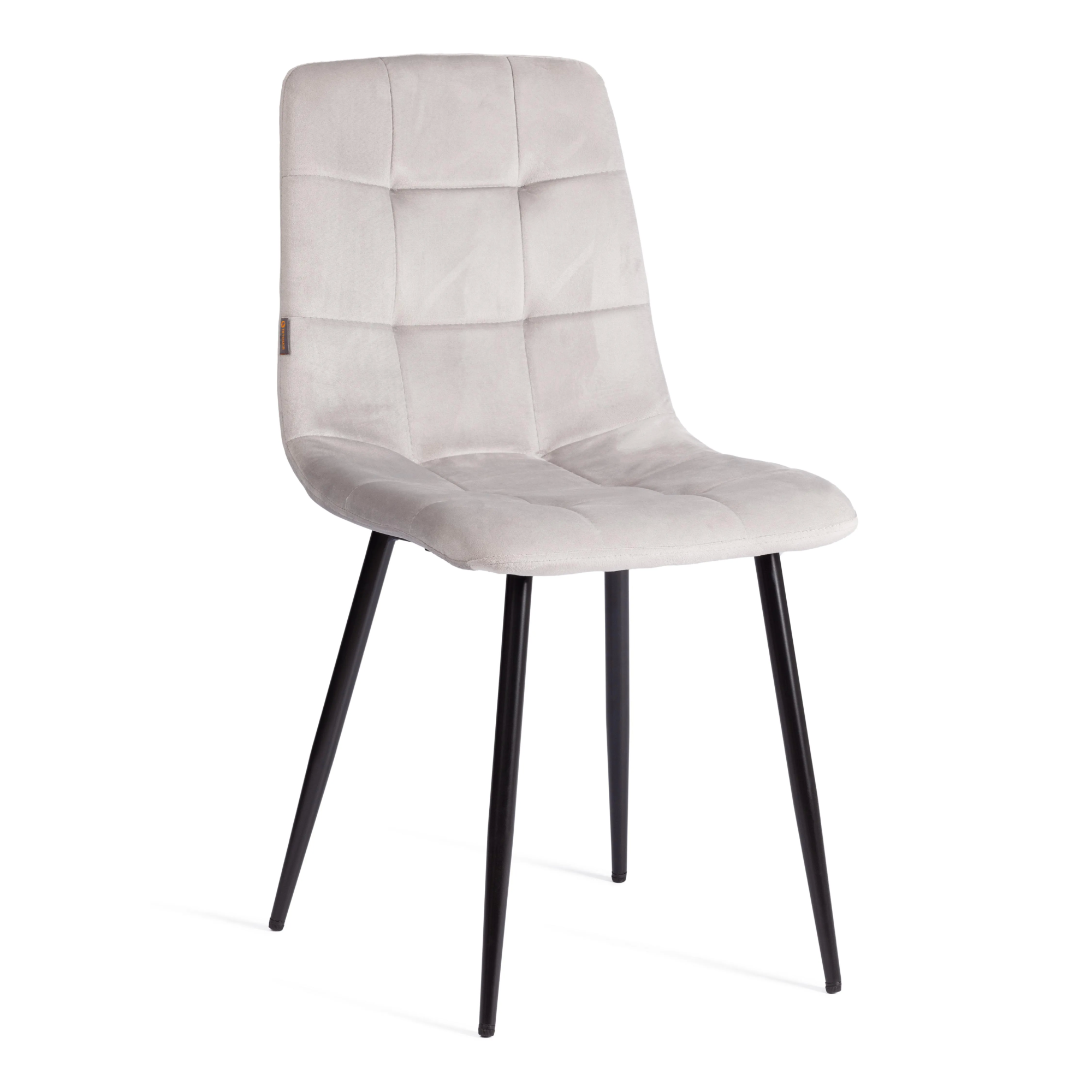 Стул CHILLY (mod. JSC-220) Tetchair серый, черный, велюр, металл, мягкое сиденье, без подлокотников