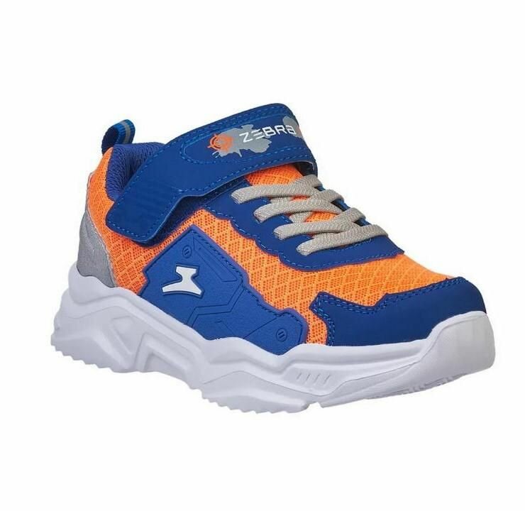 Кроссовки Кроссовки для мальчика Зебра, Арт. 16353-6, цвет: голубой (оранжевый), Размер 35