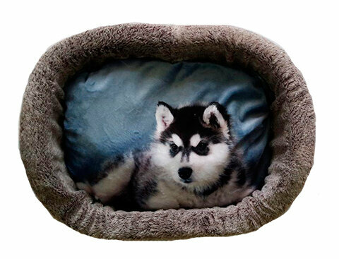 Лежак для собак PerseiLine Rich Breed Дизайн № 3 принт 30 овальный 44 х 33 х 16 см (1 шт)