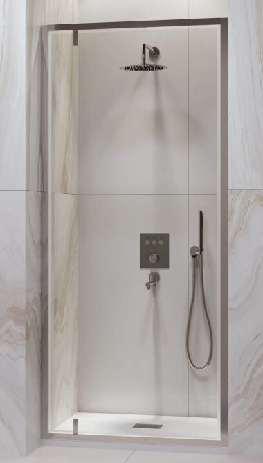 Дверь для душа RGW-LE 102-90см распашная, профиль хром, стекло: прозрачное