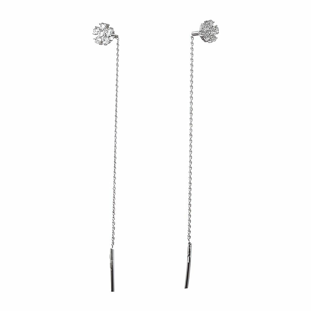 Набор серег, серебро, 925 проба, родирование, фианит