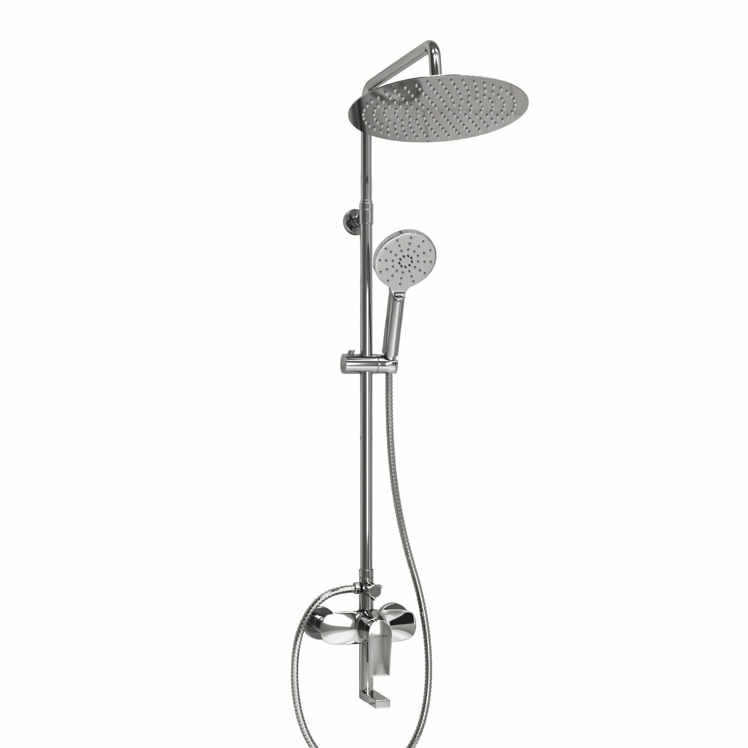 Душевой комплект со смесителем, хром, WasserKRAFT A166.116.127.010. CH