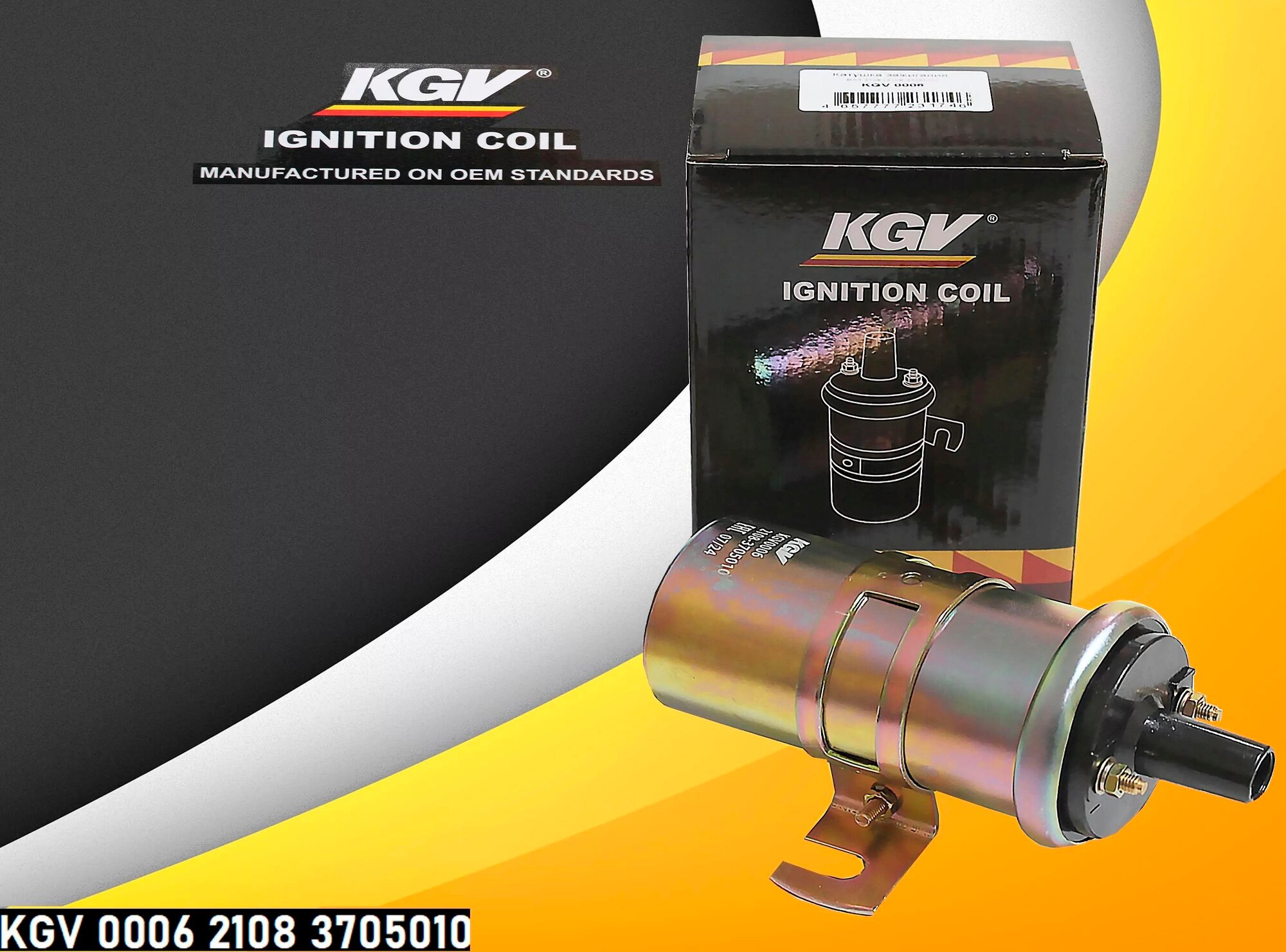 Катушка зажигания В2108-2110 карбюратор (027.3705) KGV (KGV0006)