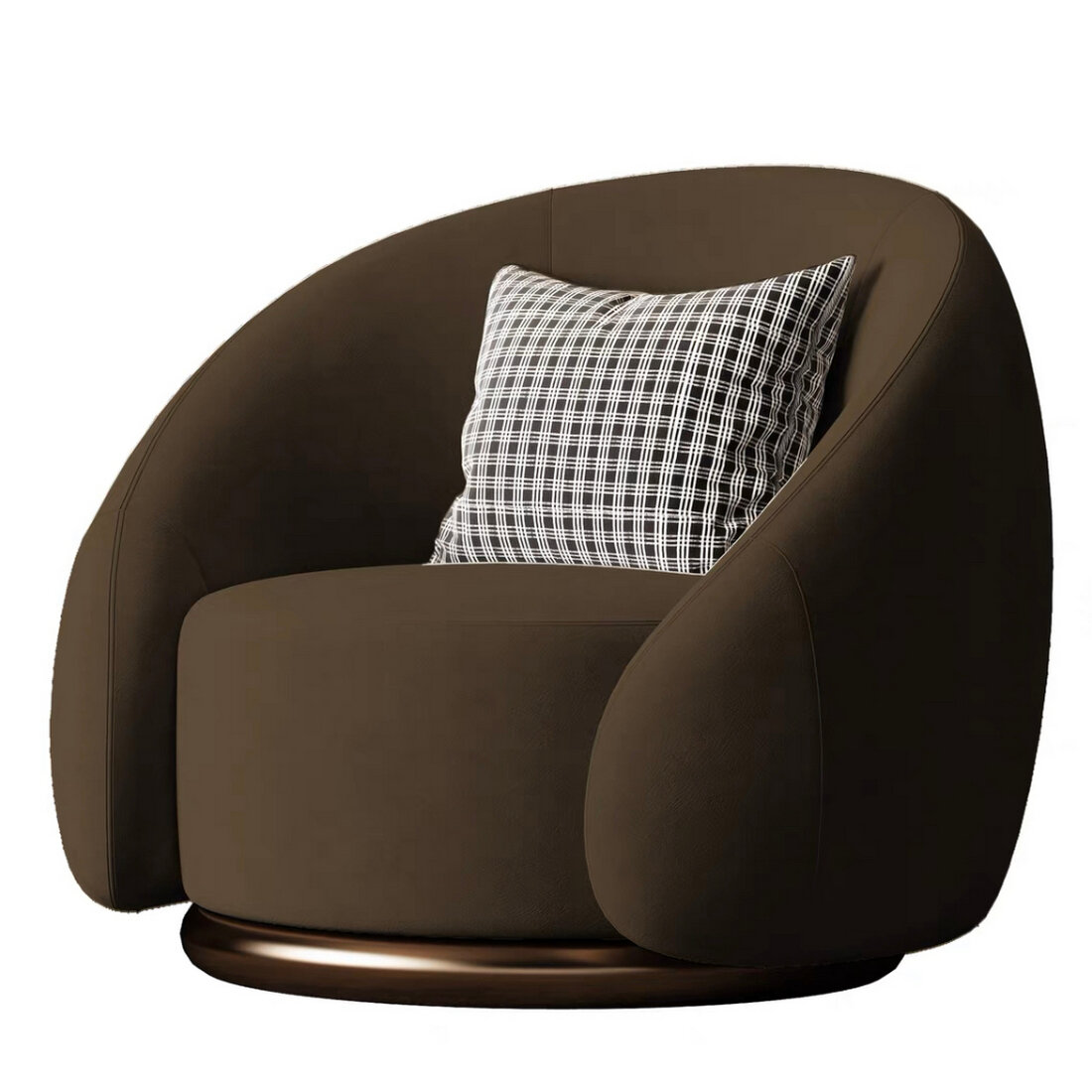 Мягкое крутящееся кресло в стиле Eichholtz Swivel (Коричневое)