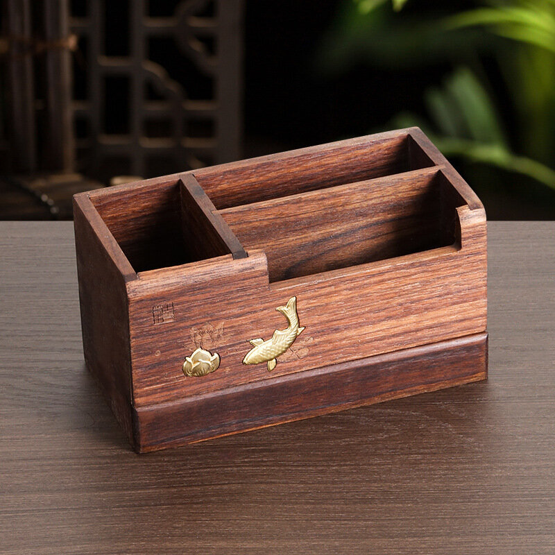 Подставка для ручек из массива дерева, настольный органайзер, подставка для ручек в простом китайском стиле, офисное украшение для руководителей, персонализированный подарок для старших и учителей.