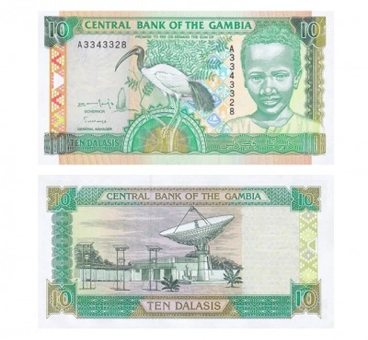 10 даласис 2001 Республика Гамбия, сувенирная копия, банкноты и купюры редкие коллекционные