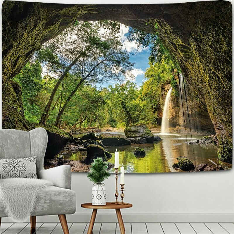 Гобелен "Пейзаж водопадный лес L21L", 200 х 150 см
