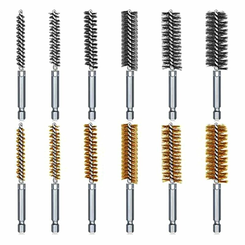 12 шт, набор для очистки отверстий нержавеющей стали/медной щетки, проволока, металл, чистая краска, пятна, коррозия