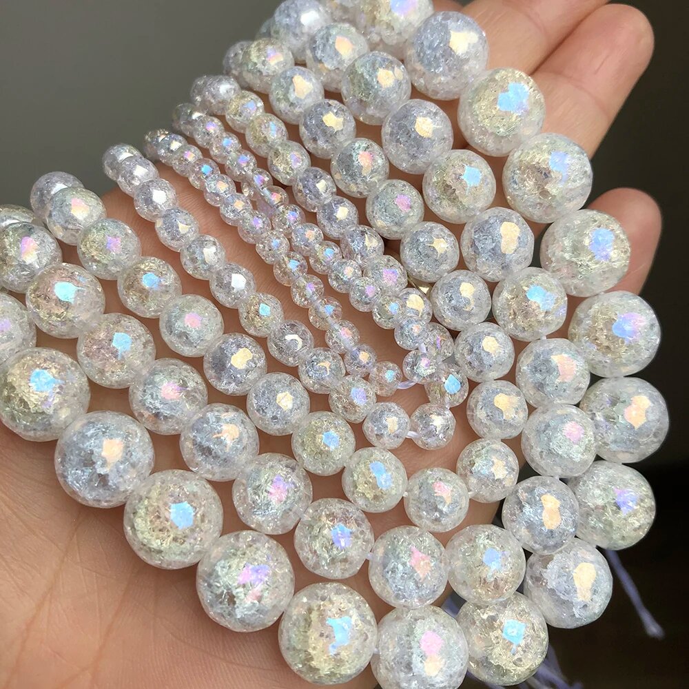Кварцевые бусины граненые AB белый снег LNMBII 6 8 10 12 мм 8mm 46pcs beads