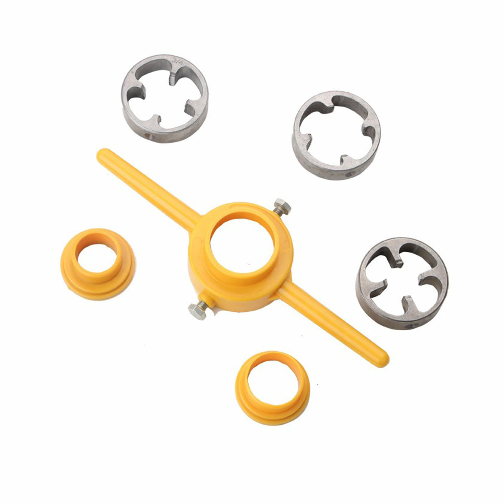 Набор из 6 плашек NPT для резьбы ПВХ, набор круглых плашек для труб, сантехнический инструмент, три плашки, размер 1/2", 3/4", 1"