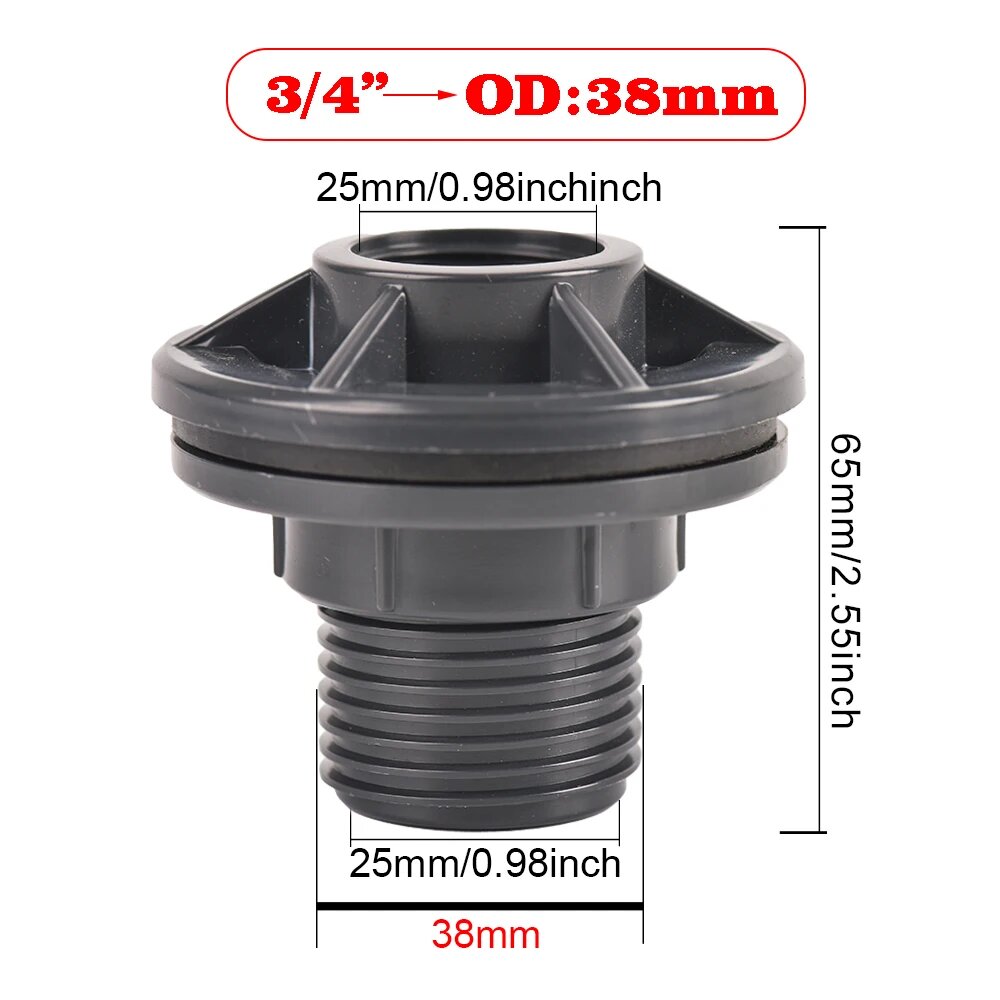 Комплект клапанов для дождевой бочки ПВХ 1/2 3/4 дюйма J