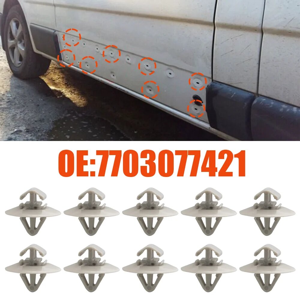 10 шт, молдинги для боковой двери автомобиля, зажимы, заклепки для Renault Duster Megane 2 Trafic Kangoo Sport Vauxhall Opel 7703077421