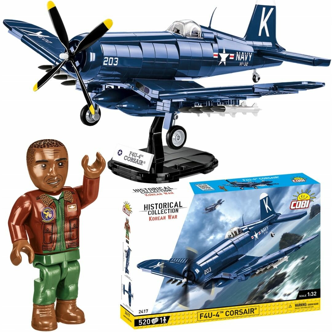 Конструктор пластиковый Cobi F4U-4 Corsair - Модель истребителя Корсарз - 520эл. - Коби 2417