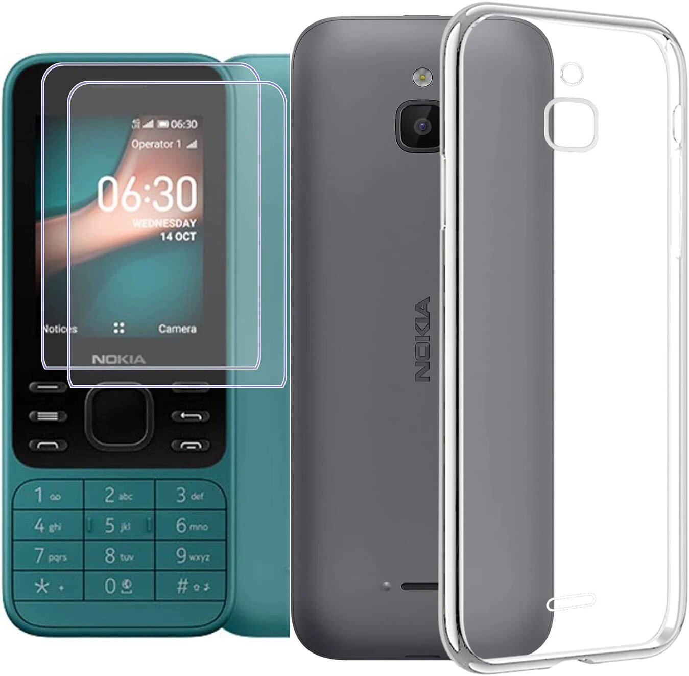 3-в-1 мягкая пленка + силиконовый чехол для Nokia 6300 4G чехол не закаленная гидравлическая мягкая пленка для Nokia 6300 4G