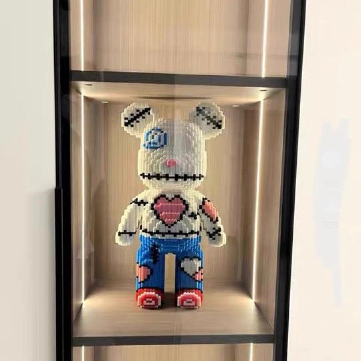 3д конструктор медведь bearbrick, из миниблоков, мозаика, 46см