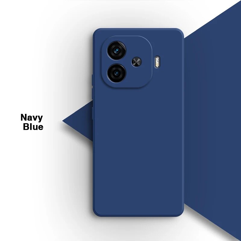 Чехол для iQOO Z8X Navy Blue, темно-синий, силикон