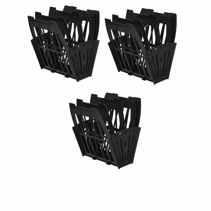 Attache Лоток для бумаг, вертикальный, веер, 4 отделения, 5 секций, черный, 3 шт.