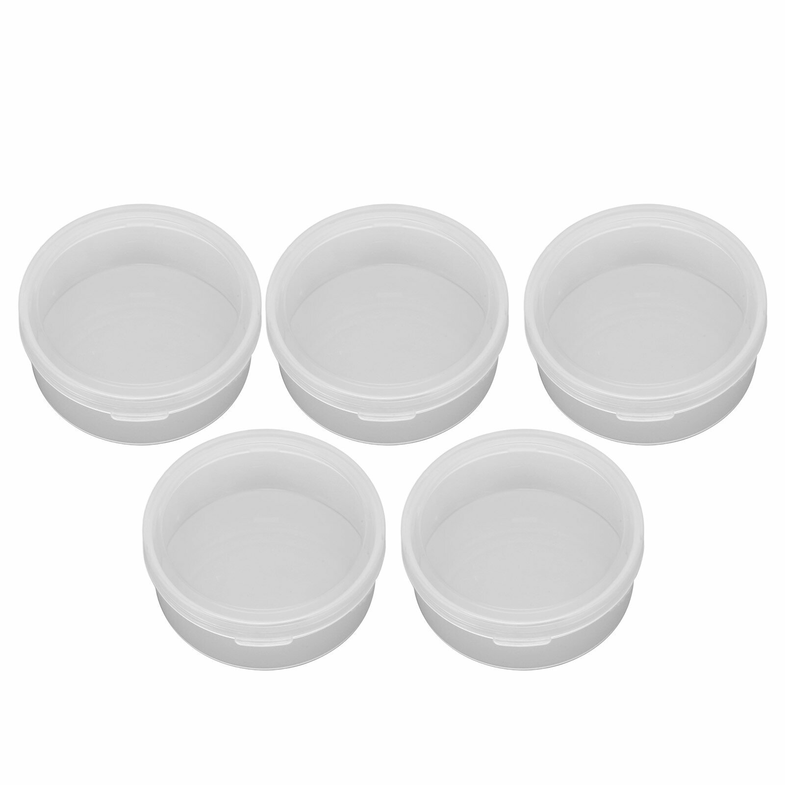 5 шт. Прозрачные контейнеры для хранения губок, многоцелевые, портативные, круглые, маленькие пластиковые контейнеры для хранения различных предметов и поделок.