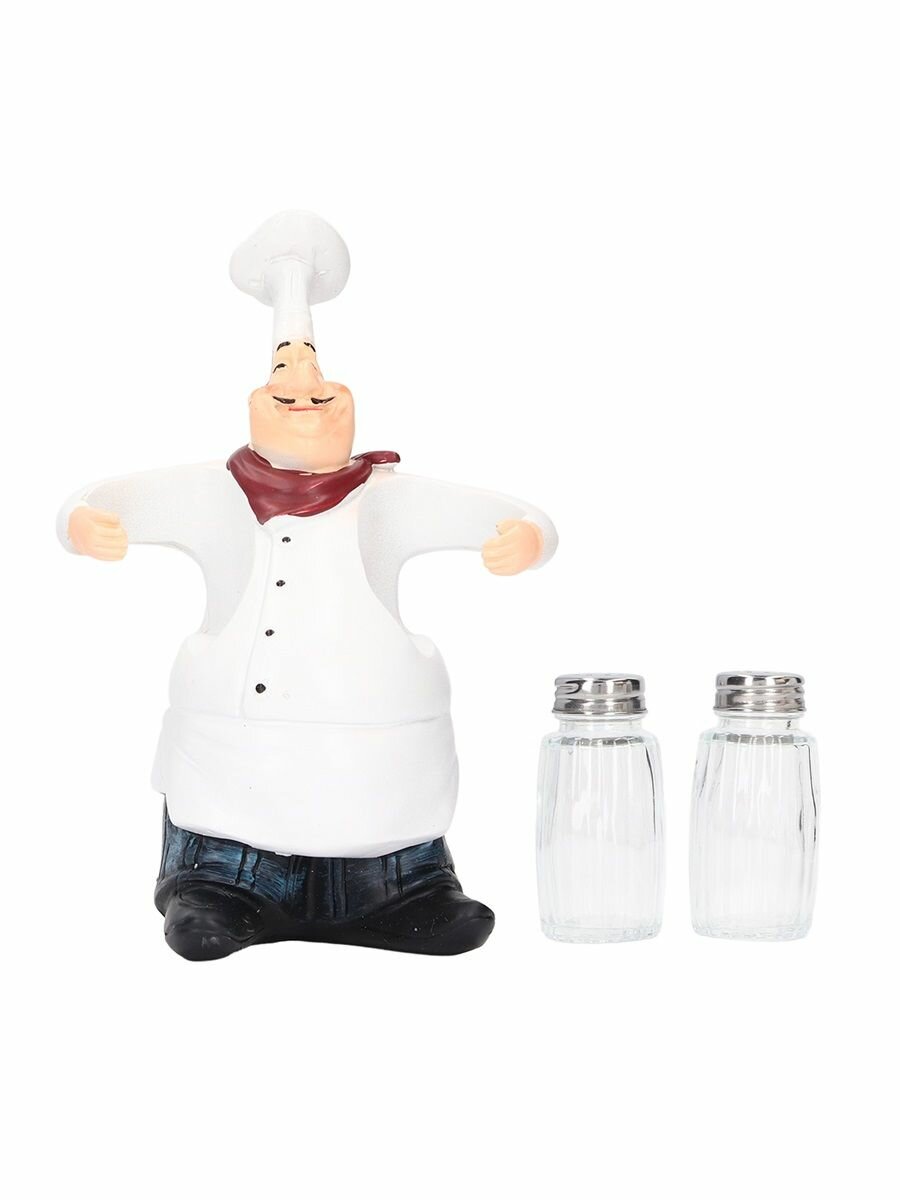 Статуя шеф-повара, набор солонок из смолы, очаровательные яркие детали, баночки для специй для домашнего ресторана, декора для кафе