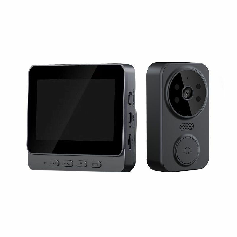 Видеоглазок для входной двери интеллектуальный электронный с высоким разрешением, Визуальный мониторинг с защитой от краж и проникновений