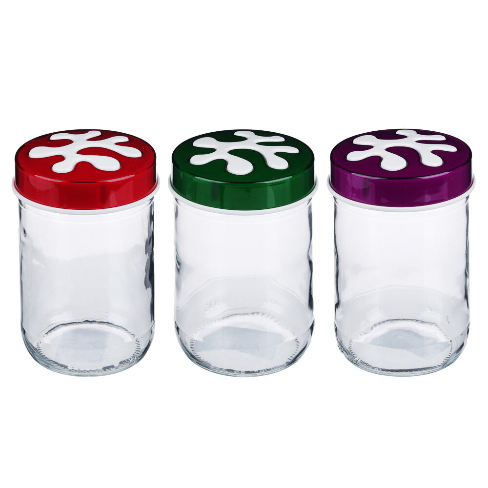 HEREVIN Пазл Банка для сыпучих продуктов, стекло, 660мл, 3 цвета