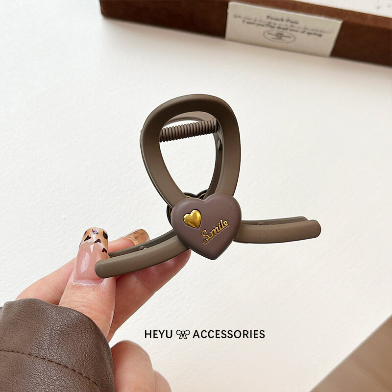 Заколка Catch Clip 2024 New Love Hair Catch, кофейный цвет, 8 см