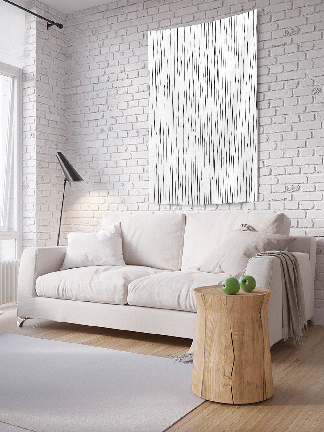 Вертикальное фотопанно на стену JoyArty "Вертикальные нити", из ткани, 100х150 см