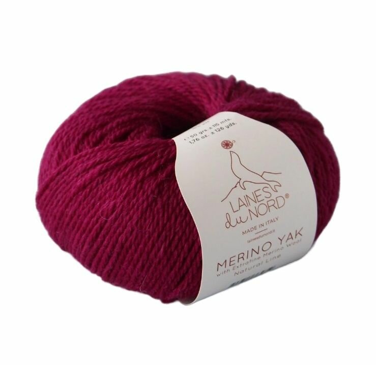 Пряжа Laines du Nord Merino Yak 14 тёмная фуксия (50г/115м, упаковка 10 мотков)