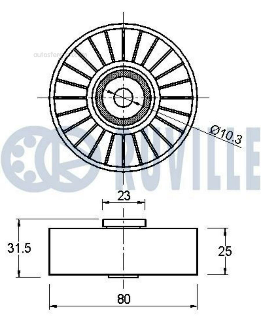 RUVILLE 540436 Ролик промежуточный поликлинового ремня ALFA ROMEO: 145
