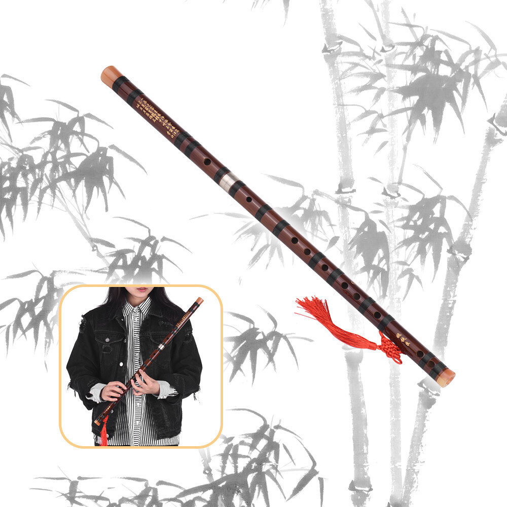 C Китайский традиционный инструмент Dizi Bitter Bamboo Flute с китайским узлом