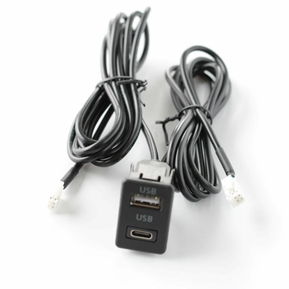 Автомобильный адаптер USB+Type-C для приборной панели 145 см — розетка USB в панель, удлинитель интерфейса для авто