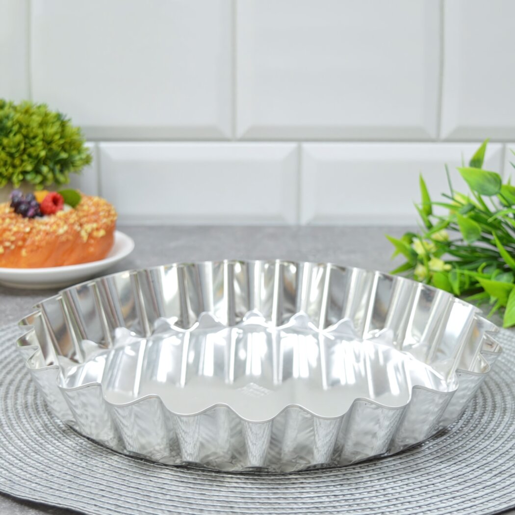 Форма для выпечки 27,6 см, металлическая, рифленые края, для кекса