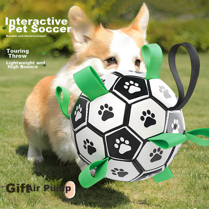 Hanhan Playground Dog Toy Soccer Ball for Border Collie, Pet Dog, Medium And Large Dogs, Corgi, Interactive Durable Chew Toy for Boredom Relief And Training